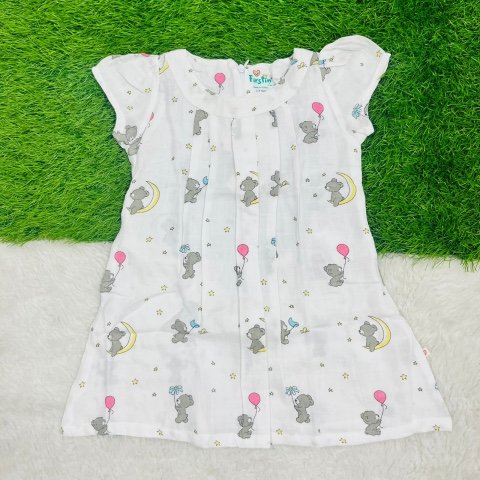 Teddy Balloon - Puff Hand Frock - My Mini Buds